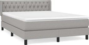Box spring postel s matrací světle šedá 140 x 190 cm textil 3129945