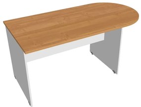 Stůl jednací oblouk 160 cm - Hobis Gate GP 1600 1 Dekor stolové desky: olše, Dekor lamino podnože: bílá