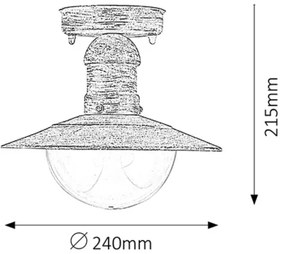 Rabalux 8739 - Venkovní stropní svítidlo OSLO 1xE27/60W IP44