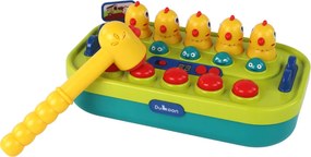 LEAN Toys Hra na obratnost Whac-a-Mole – kuřátka, kladívko, světla, zvuky, na baterie