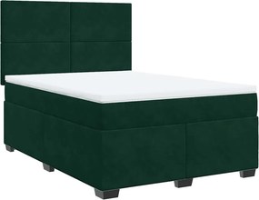Box spring postel s matrací tmavě zelená 140x190 cm samet 3293203