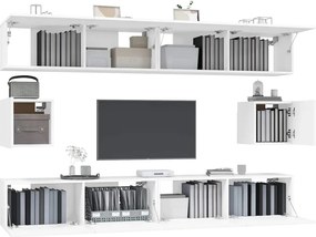 6dílný set TV skříněk bílý kompozitní dřevo 3114366