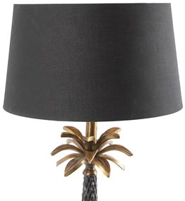 Stolní lampa Art Deco bronzová s černým stínítkem 35 cm - Areka