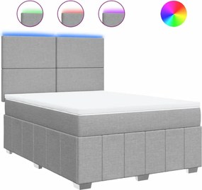 Box spring postel s matrací světle šedá 140 x 200 cm textil 3293984
