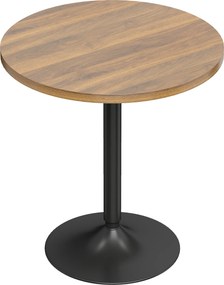 HOMCOM kulatý barový stůl 60 cm, vysoký kuchyňský stůl s protiskluzovými nohami, do kuchyně a obývacího pokoje, ořech