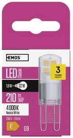 Emos lighting LED žárovka Classic JC / G9 / 1,9 W (22 W) / 210 lm / neutrální bílá 1525736407