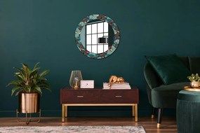 Kulaté dekorativní zrcadlo Retro květiny vzorec fi 60 cm