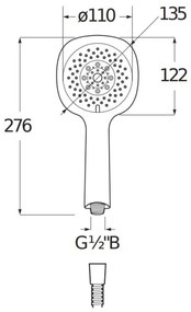 JIKA H3611X20044711 - Ruční sprcha CUBITO lesklý chrom