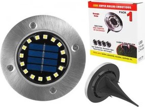 Zahradní dekorační svítidlo LTC LXLL1218, 16 x LED, solární, nerez, 6000K