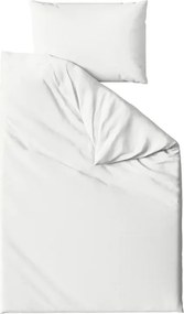 Sada krepového povlečení DENYX BLEND světle krémové, hotelová kapsa + prostěradlo Jersey 90 x 200 cm šedobéžové, jednolůžko