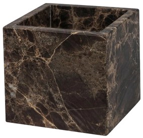 Tmavě hnědý mramorový koupelnový organizér na vatové tampony Marble – Mette Ditmer Denmark