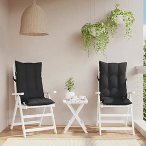 vidaXL Podušky na židli s vysokým opěradlem 2 ks látka oxford [377656] Barva: Černá