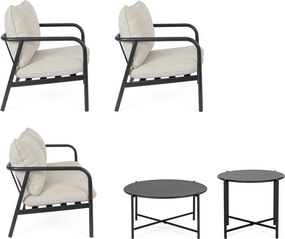 Béžový ocelový zahradní lounge set pro 4 Ostuni – Bizzotto