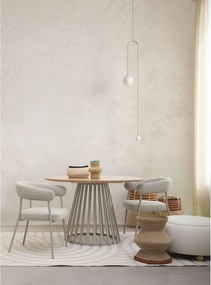 Krémový taburet z textilie bouclé Irisha – Bizzotto