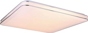 GLOBO LED stropní svítidlo LASSY, 48 W, bílá/chrom, 49,5 x 49,5 x 8 cm