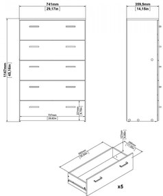 Komoda Sid II, bílá