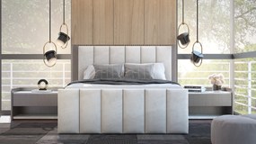 SFAB Kontinentální čalouněná postel PESCARA (180x200 cm) Látka Velutto: Velutto 09 - Olivová