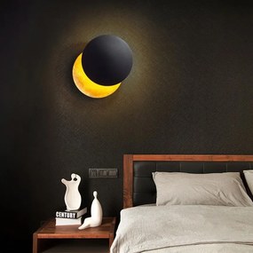 Toolight Toolight, LED nástěnné svítidlo APP1433-W, černá matná-zlatá, OSW-07985