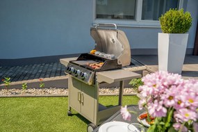Plynový gril OKLAHOMA BBQ, 3 hořáky, s redukčním ventilem, stříbrná Penta CZ