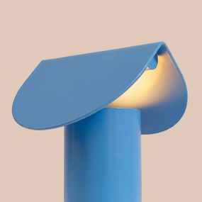 Světle modrá hliníková LED stolní lampa (výška 15 cm) BISCUIT – Thoro