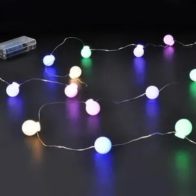 Solight 1V273 LED vánoční řetěz barevné koule / 20x LED / 2x AA / 2m