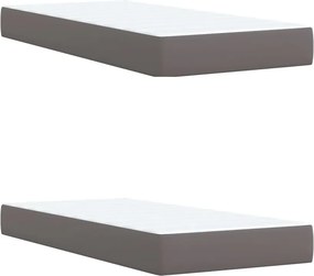 Box spring postel s matrací šedá 200x200 cm umělá kůže 3285227