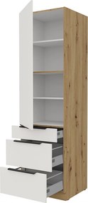 ARIA az | vysoká skříňka 60 DKS-210 3S1F potravinová | UNI DVÍŘKA | 60 cm | PREMIUM BOX | artisan/bílá