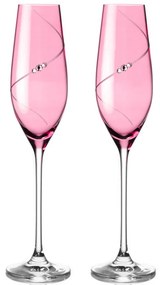 Diamante skleničky na šampaňské Silhouette City Pink s kamínky Swarovski 210 ml 2KS
