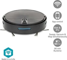 Nedis WIFIVCR10CBK černá / Robotický vysavač 3v1 / zametání  vysávání