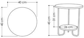 Odkládací stolek CORRO 45x40 cm hnědá