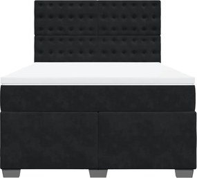 Box spring postel s matrací černá 140x200 cm samet 3293244