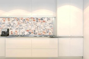 DIMEX | Fototapeta do kuchyně Podlaha teraco KI-180-246 | 180 x 60 cm | béžová, šedá, oranžová