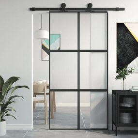 vidaXL Posuvné dveře 102,5 x 205 cm čiré ESG sklo a hliník [155215] Barva: Bílá a průhledná