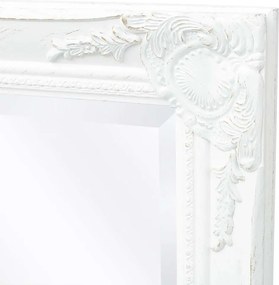 Nástěnné zrcadlo barokní styl 100 x 50 cm bílé 243679
