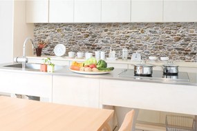 DIMEX | Fototapeta do kuchyně Kamenná zítka KI-350-260 | 350 x 60 cm | šedá, hnědá, béžová