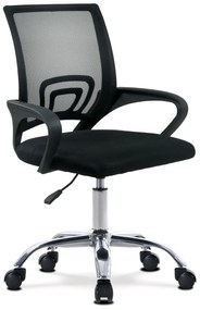 Kancelářská židle KA-L103 BK síťovina a látka černá, plast černý, kov chrom
