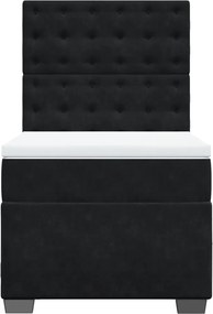 Box spring postel s matrací černá 100x200 cm samet 3293148