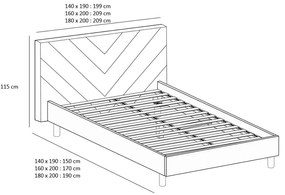 Béžová čalouněná dvoulůžková postel s roštem 140x190 cm Romane – Bobochic Paris