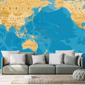 Samolepící tapeta mapa světa v zajímavém provedení - 300x200 cm