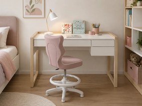 Benlemi Stůl STOLLY se 3 šuplíky a pastelkovníkem do dětského pokoje + ergonomická židle STARORŮŽOVÁ Zvolte rozměr židle: dítě 119 - 142 cm (výška stolu 71 - 82 cm)