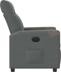 Elektrické polohovací křeslo tmavě šedé textil 3324081