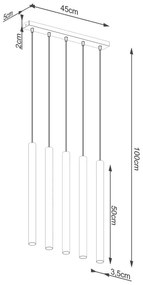 Sollux SL.1269 - Lustr na lanku PASTELO 5xG9/8W/230V dřevo