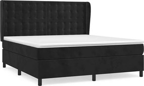 Box spring postel s matrací černá 160x200 cm samet 3129461