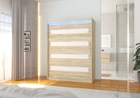 Posuvná skříň s lacobelem a LED osvětlením MARTINEZ 150 sonoma – varianta 2
