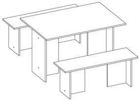 Jídelní set Sergeant, beton/bílá