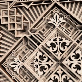 Vyřezávaná dřevěná 3D mandala na zeď | SENTOP PR0461