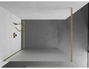 Mexen Kioto, sprchová zástěna Walk-In 90 x 200 cm, 8mm sklo námraza, zlatý matný profil, 800-090-101-55-30