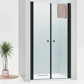 BETA Black 85 Čiré Sprchové dveře do niky dvoukřídlé černé