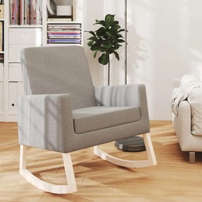 Houpací křeslo světle šedé textil 329415
