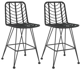 vidaXL Barové stoličky 2 ks černé 45 x 56 x 103,5 cm PE ratan a ocel